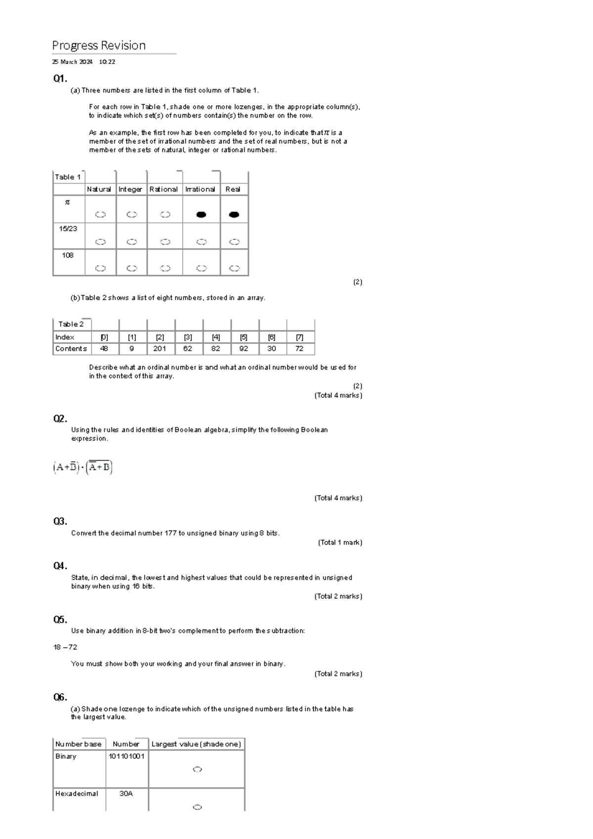 A Level Computer Science Final Exam Questions and Answers - Studocu