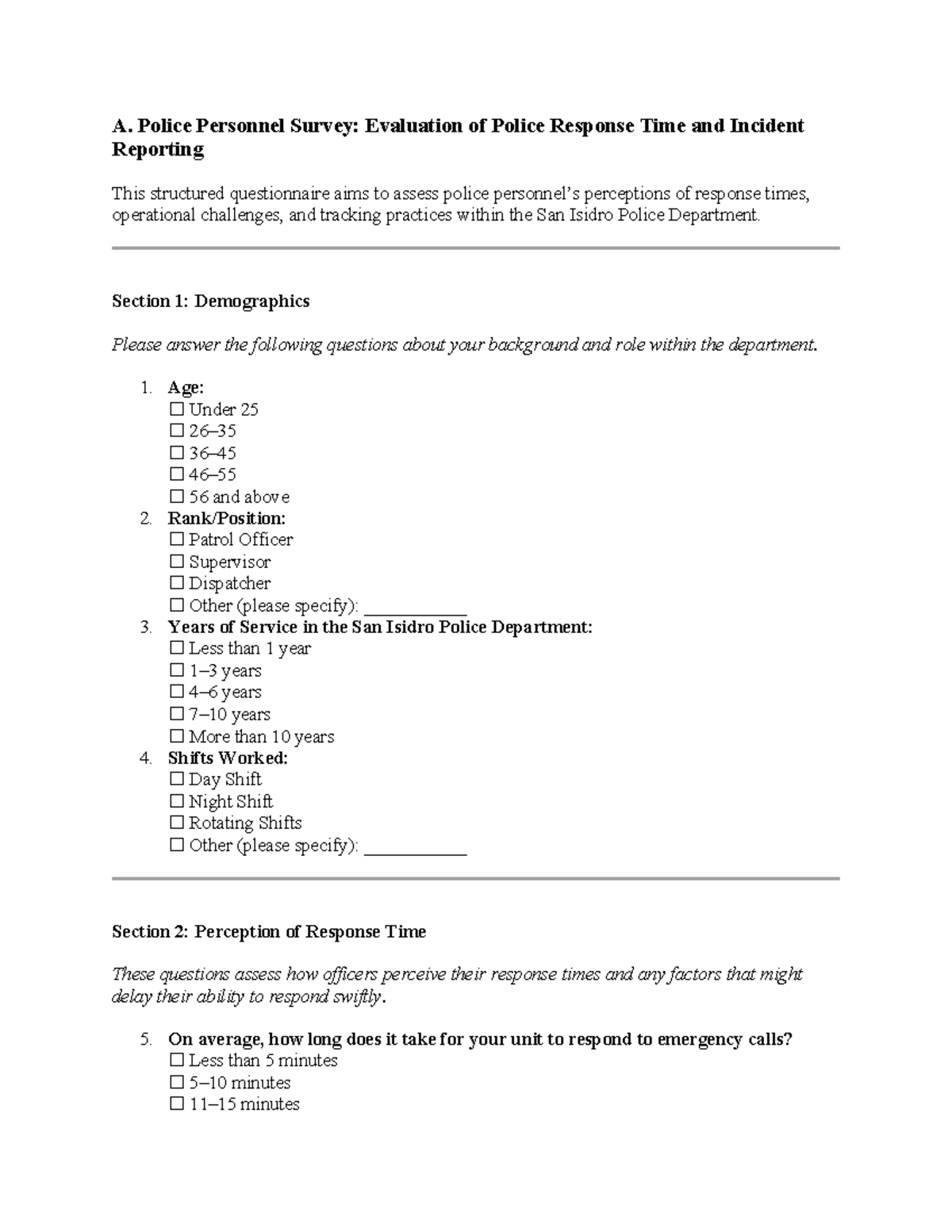 Police Response Time Survey Analysis: Insights & Operational Challenges ...