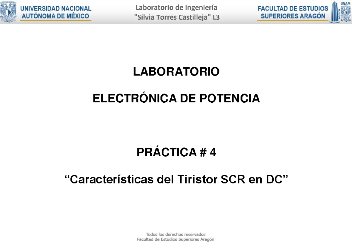 Práctica 4 - Funcionamiento del Tiristor SCR en Electrónica de Potencia ...