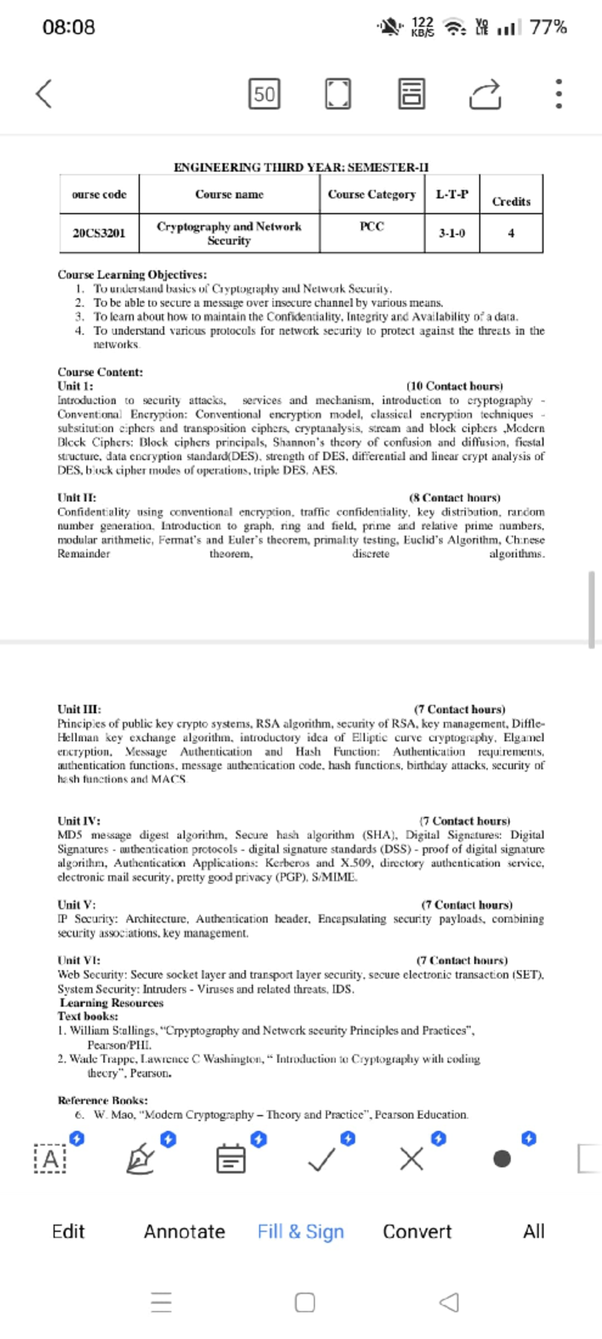 E-3 SEM-2 syllabus - 08:08 122 YOU 50 ENGINEERING THIRD YEAR: ourse ...