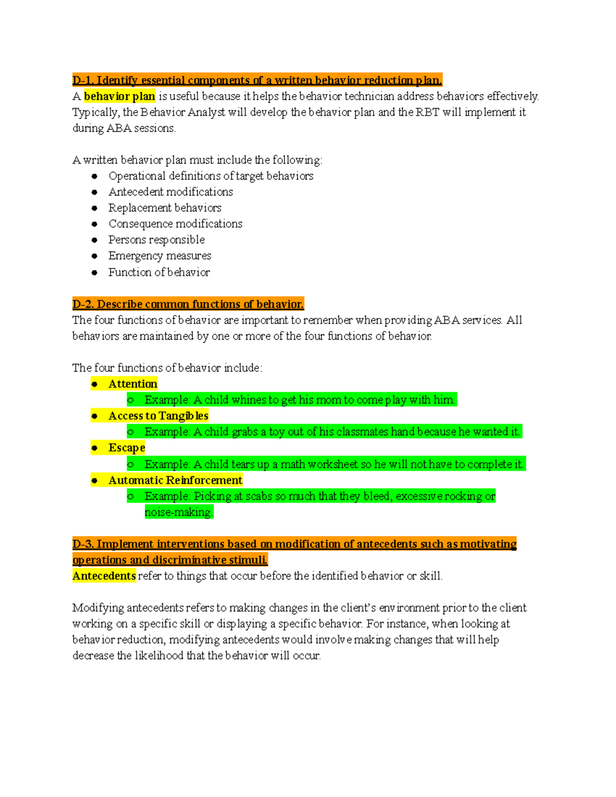RBT Exam Study Guide Behavior Reduction - Deprecated API usage: The SVG ...