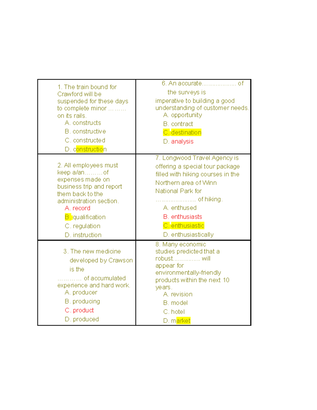 PART 7 D9 S2 UNIT 4 - Vocabulary and Comprehension Exercises - Studocu