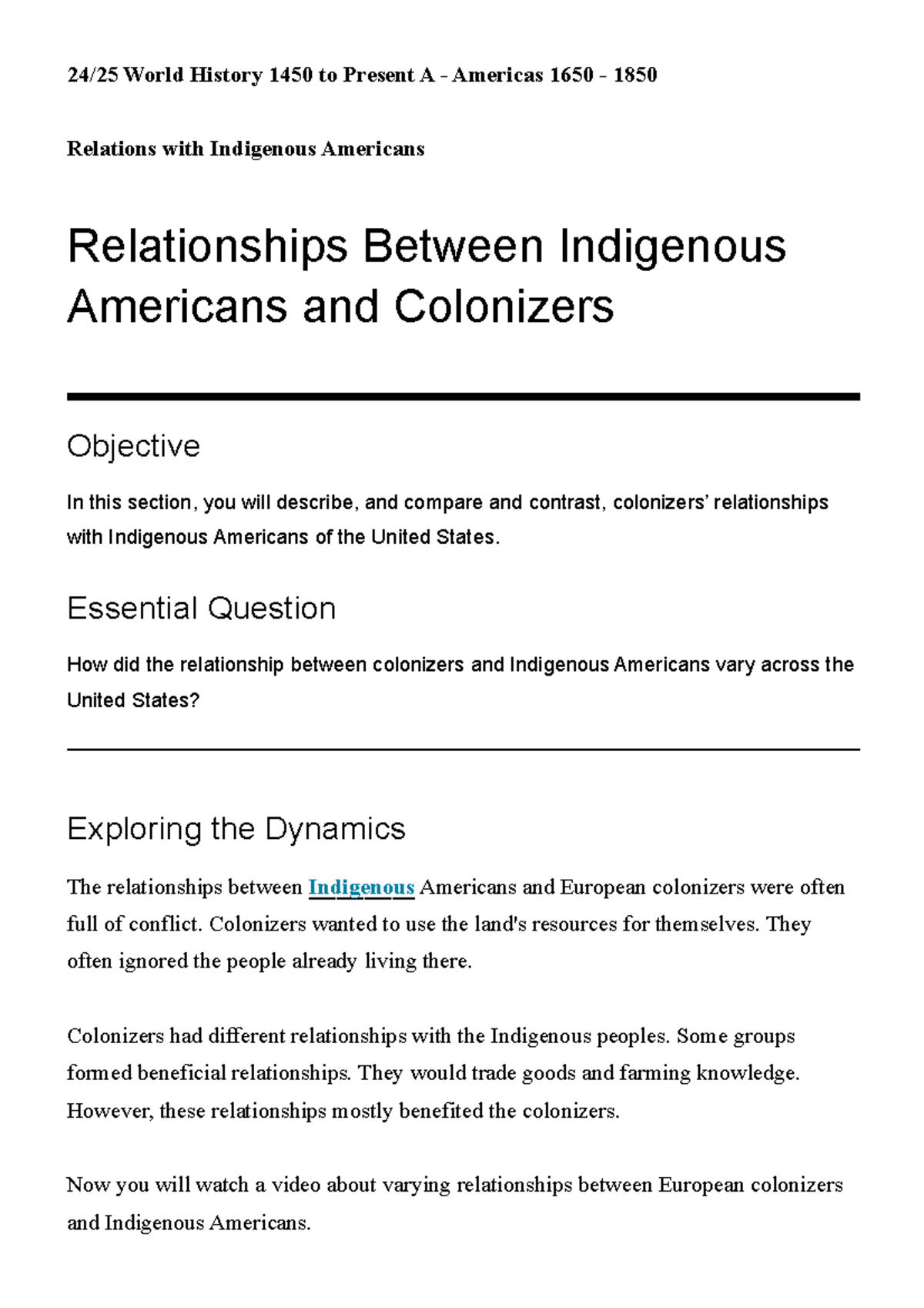 Indigenous Resistance Movements: Analyzing Historical Context (HIST-202 ...