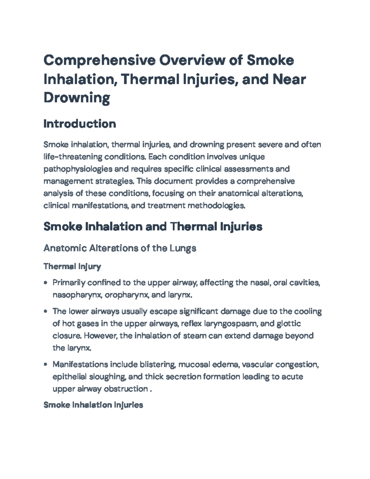 Comprehensive Guide on Smoke Inhalation, Thermal Injuries & Drowning ...