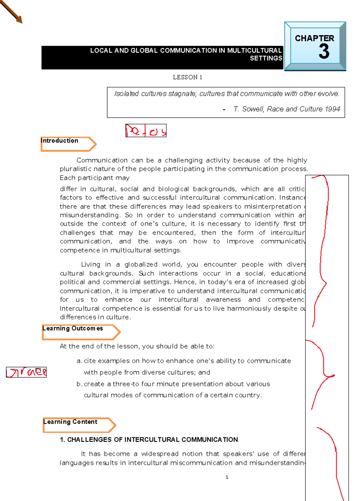 CHAPTER 3: LOCAL & GLOBAL COMMUNICATION IN MULTICULTURAL SETTINGS - LESSON 1 - Studocu