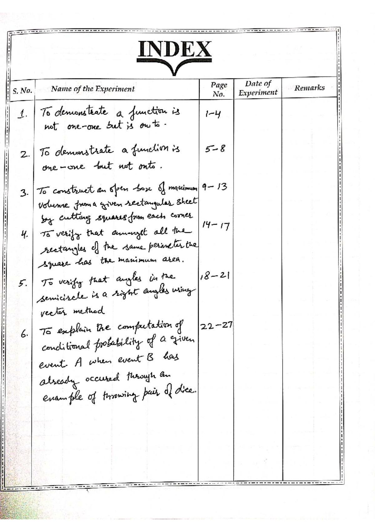 Mathematics Experiments: Relations, Functions & Volume Calculations ...