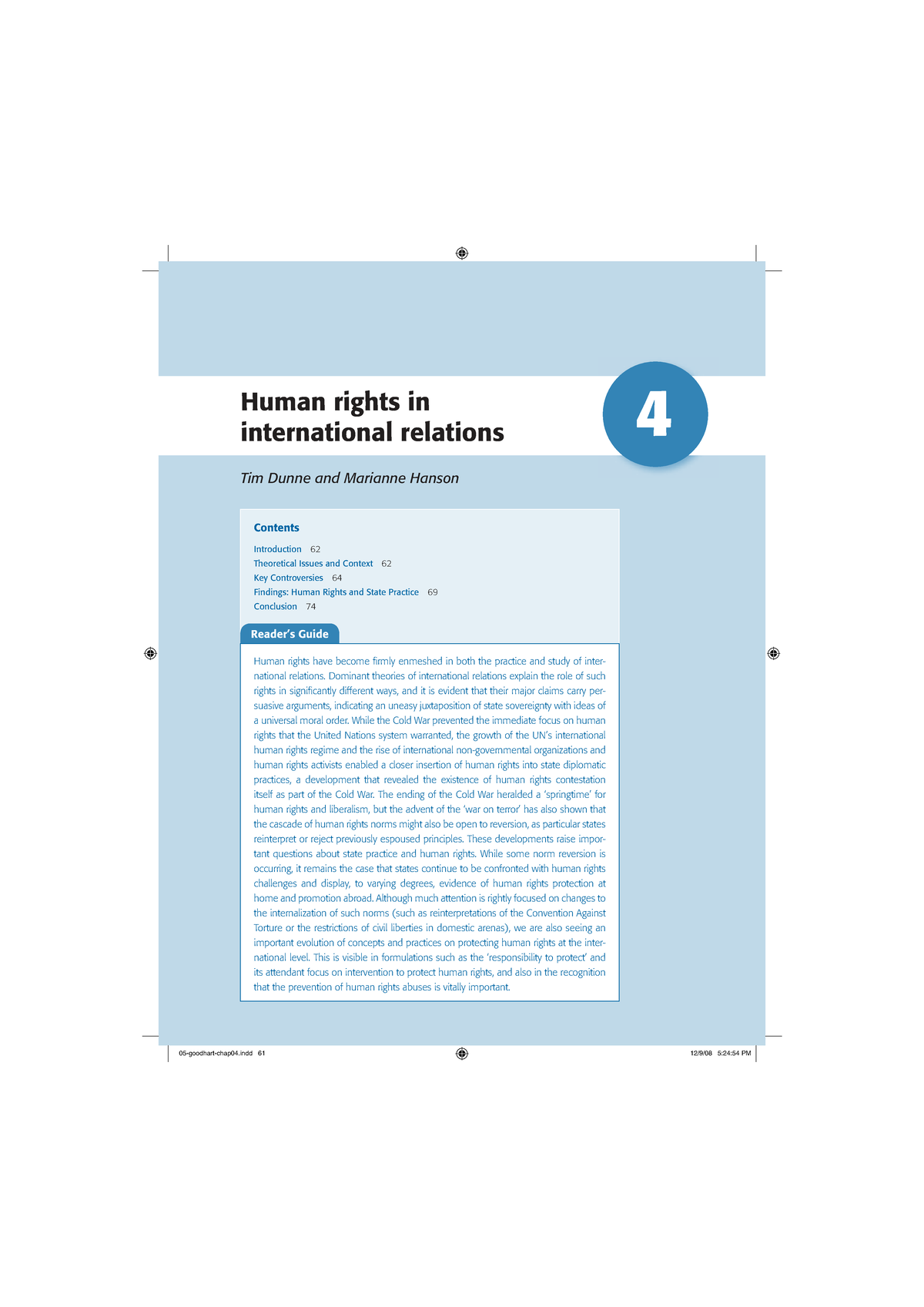 Human Rights in International Relations: Theories and Controversies (IR ...