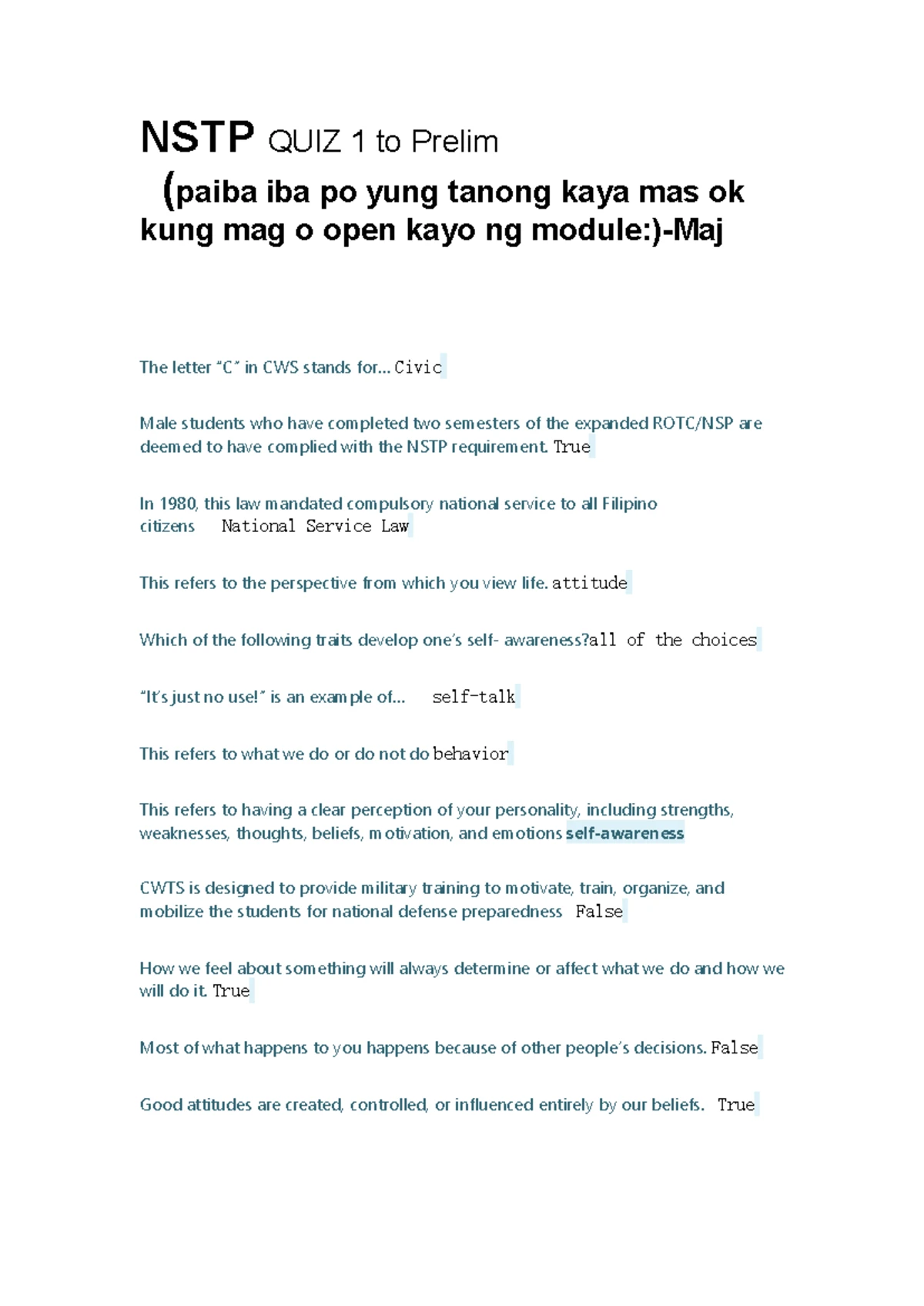 PE Prelims exam and quizzes - P. lll INDIVIDUAL AND DUAL SPORTS A# ...