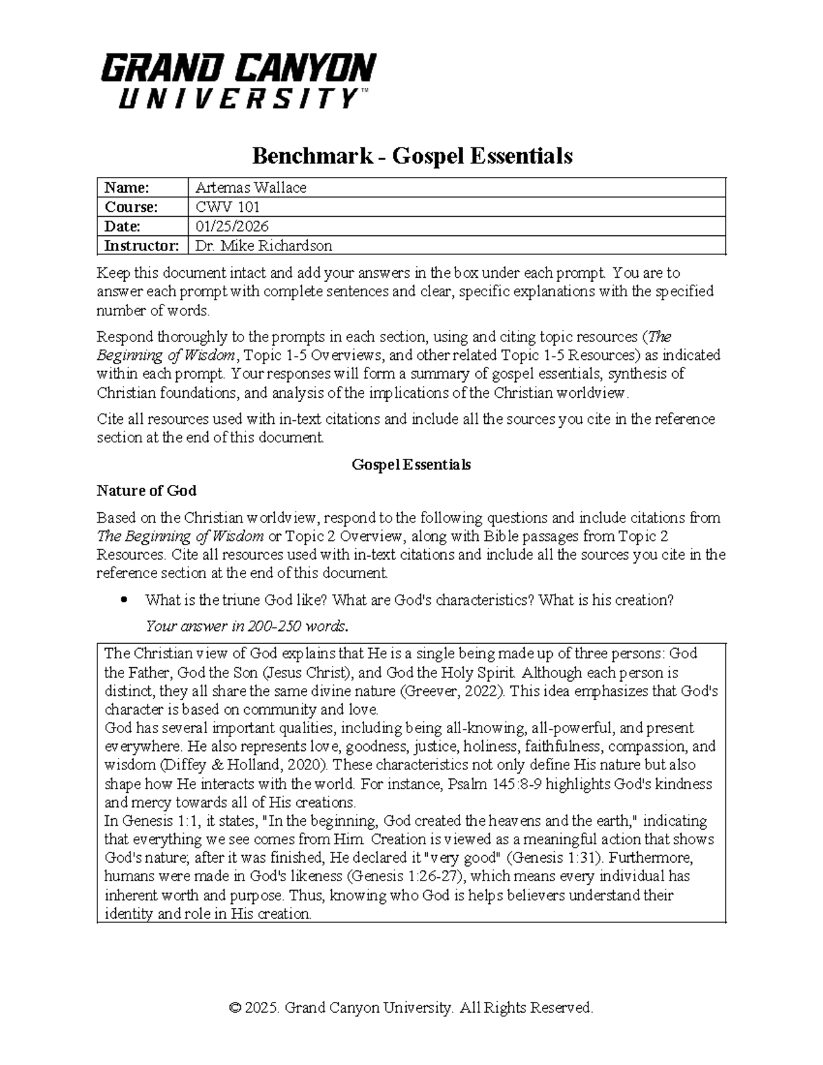 CWV 101 Gospel Essentials: Understanding Christian Foundations - Studocu