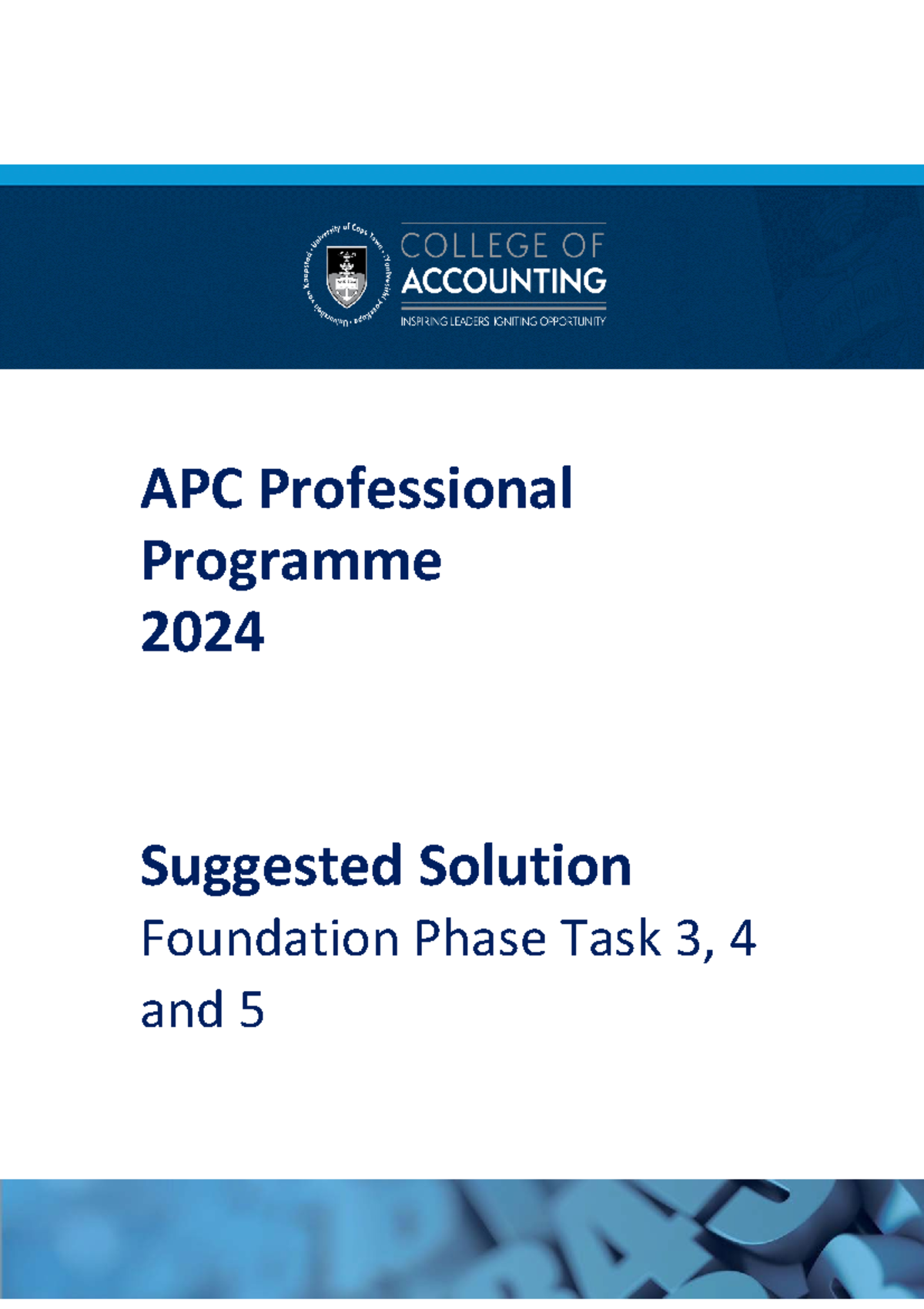 APC 2024 | Suggested Solutions for Tasks 3, 4, and 5 in Foundation ...