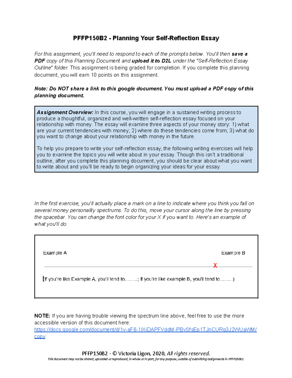 Self-Reflection Essay Copy - PFFP150B2 - Planning Your Self-Reflection ...