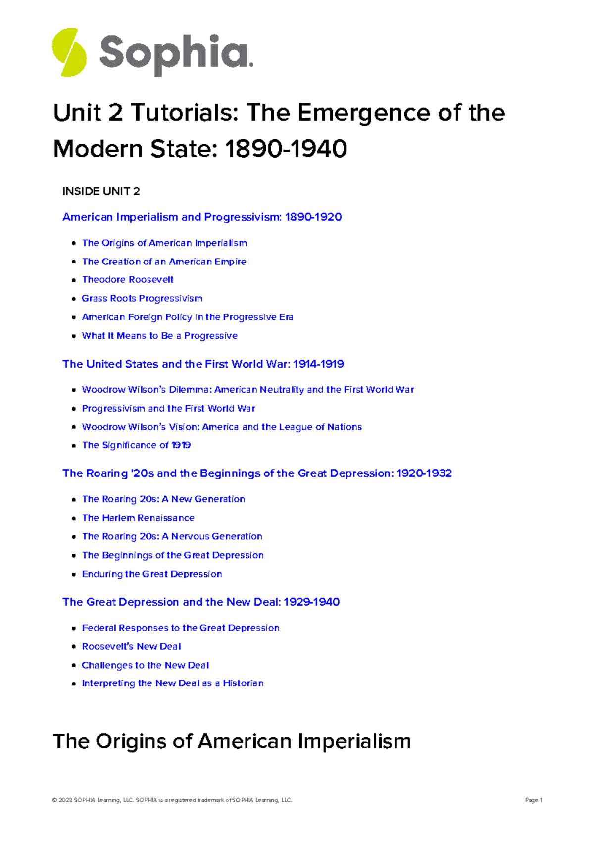 Unit 2 tutorials the emergence of the modern state 1890 1940 - Unit 2 ...