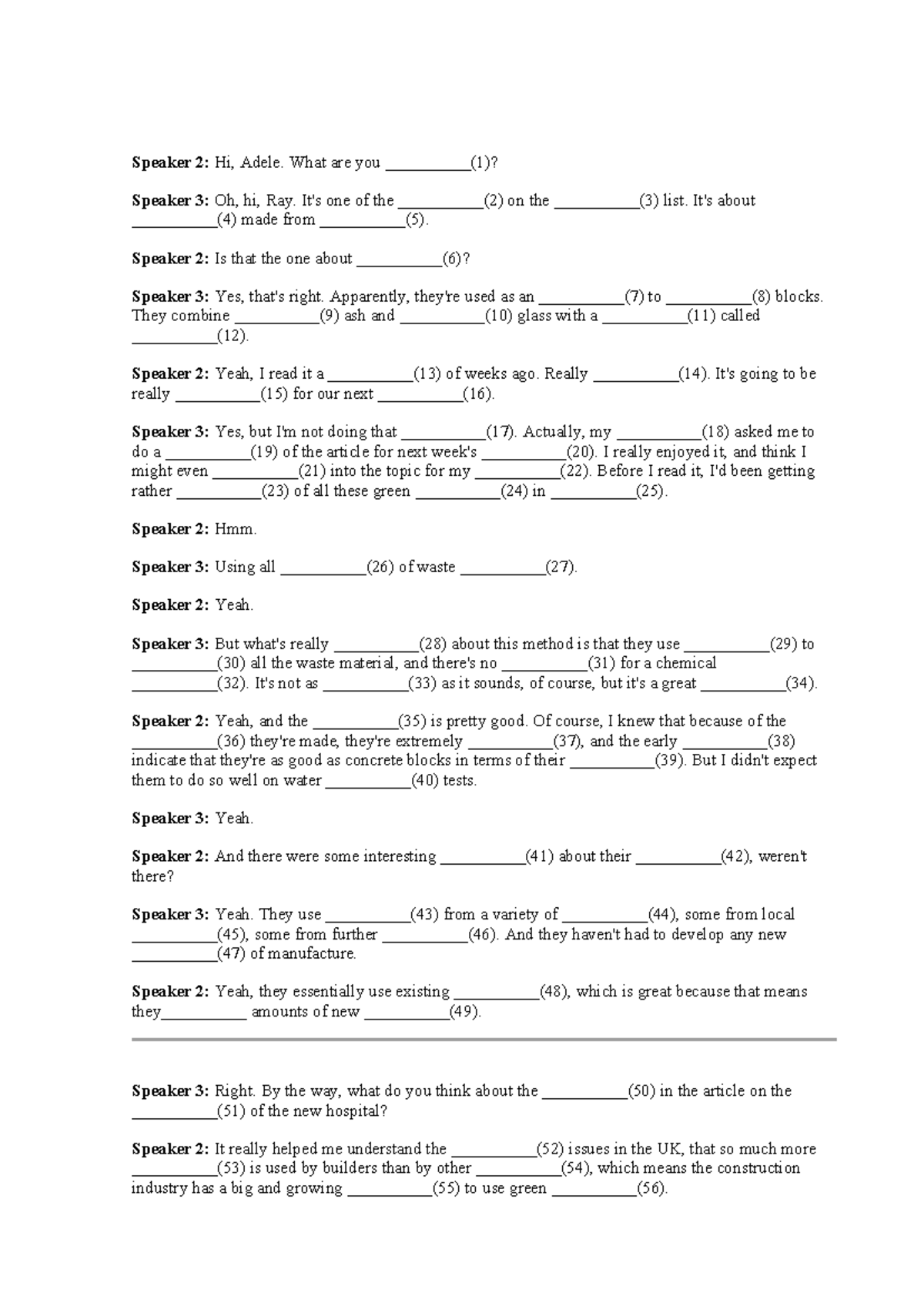 Dictation Notes: Green Building Materials Discussion (ENG 101) - Studocu