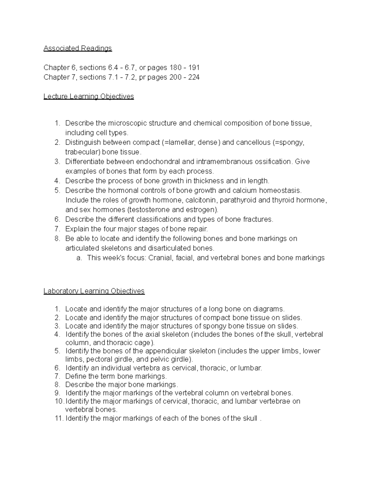 Lab Manual: Skeletal Muscle Physiology & Bone Anatomy F25 - Studocu