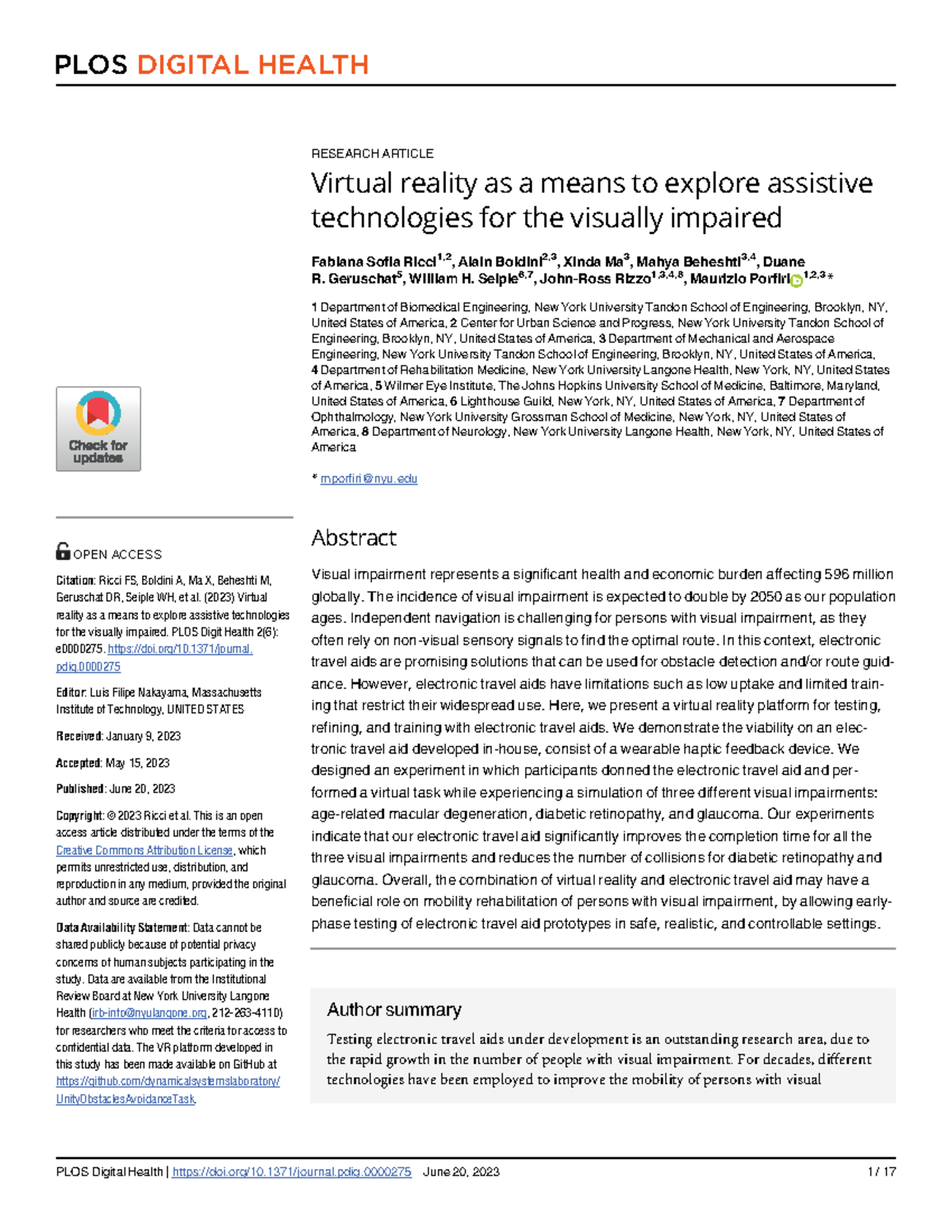 Pdig - Virtual Reality for Assistive Tech in Visual Impairment Research ...