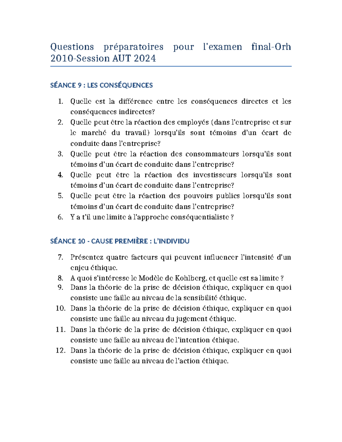 Questions préparatoires final Aut 2024 - Questions préparatoires pour l’examen final-Orh - Studocu