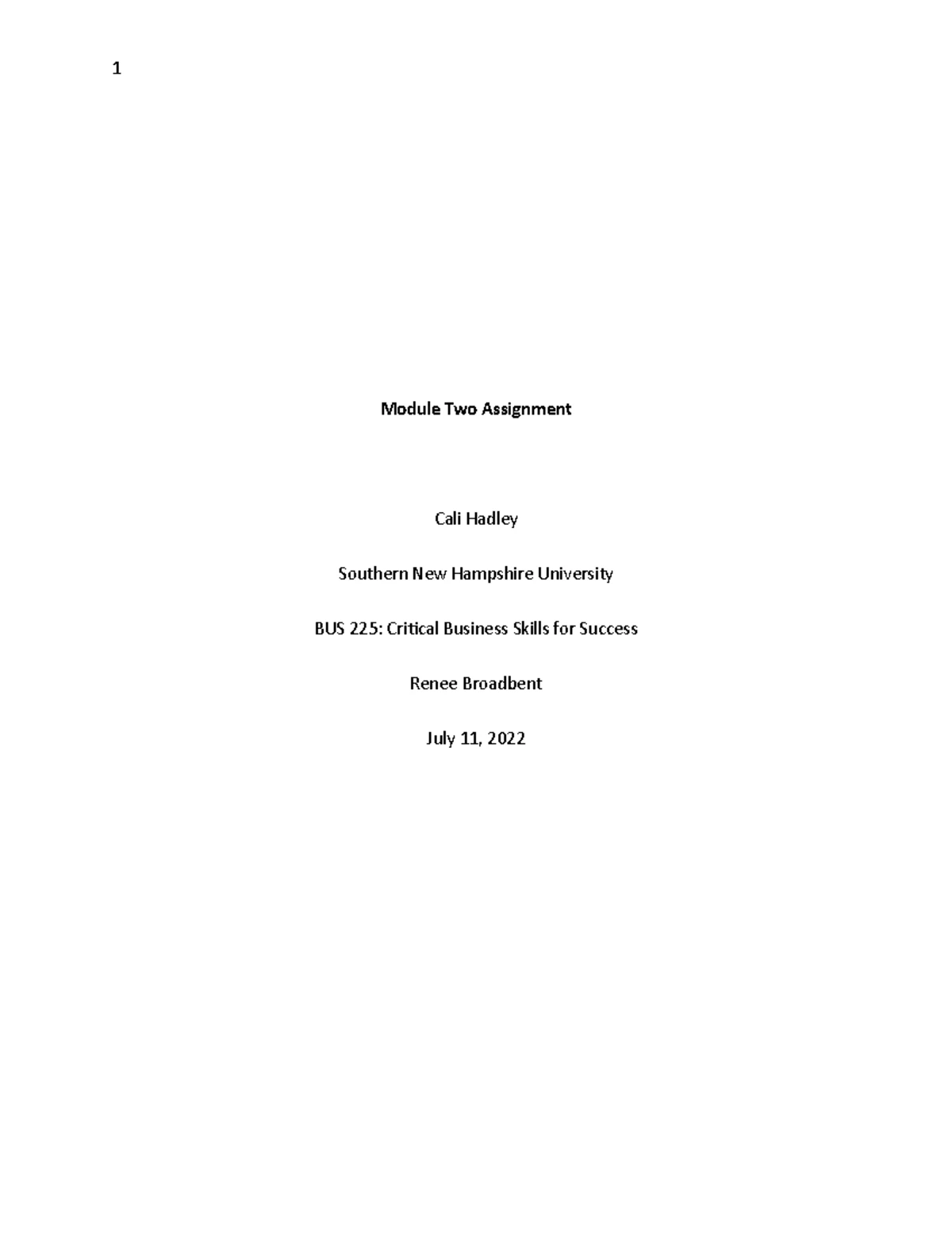 BUS 225 5 1 Project Two Submission - The two charts included above give ...