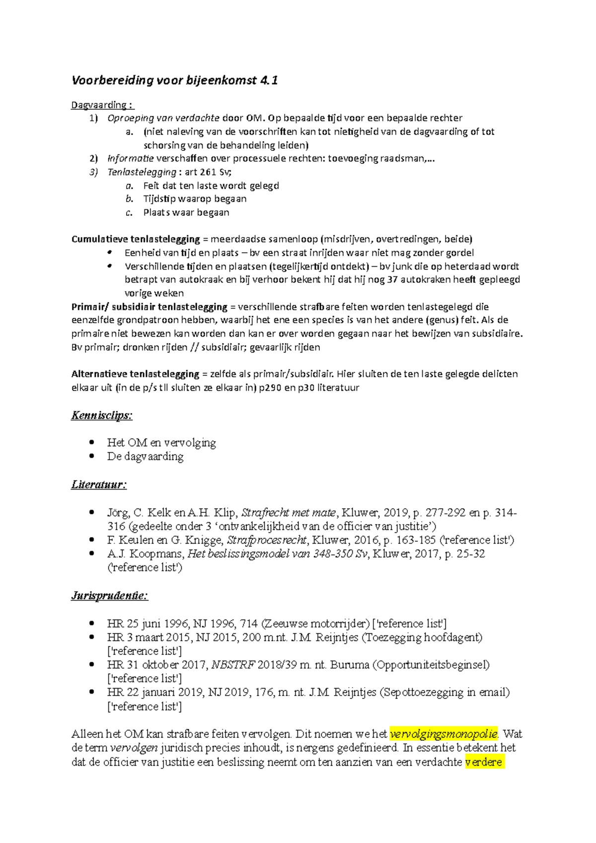 Instructie voor het opstellen van een pleitnota - Casus 1 Week 17,18 en ...