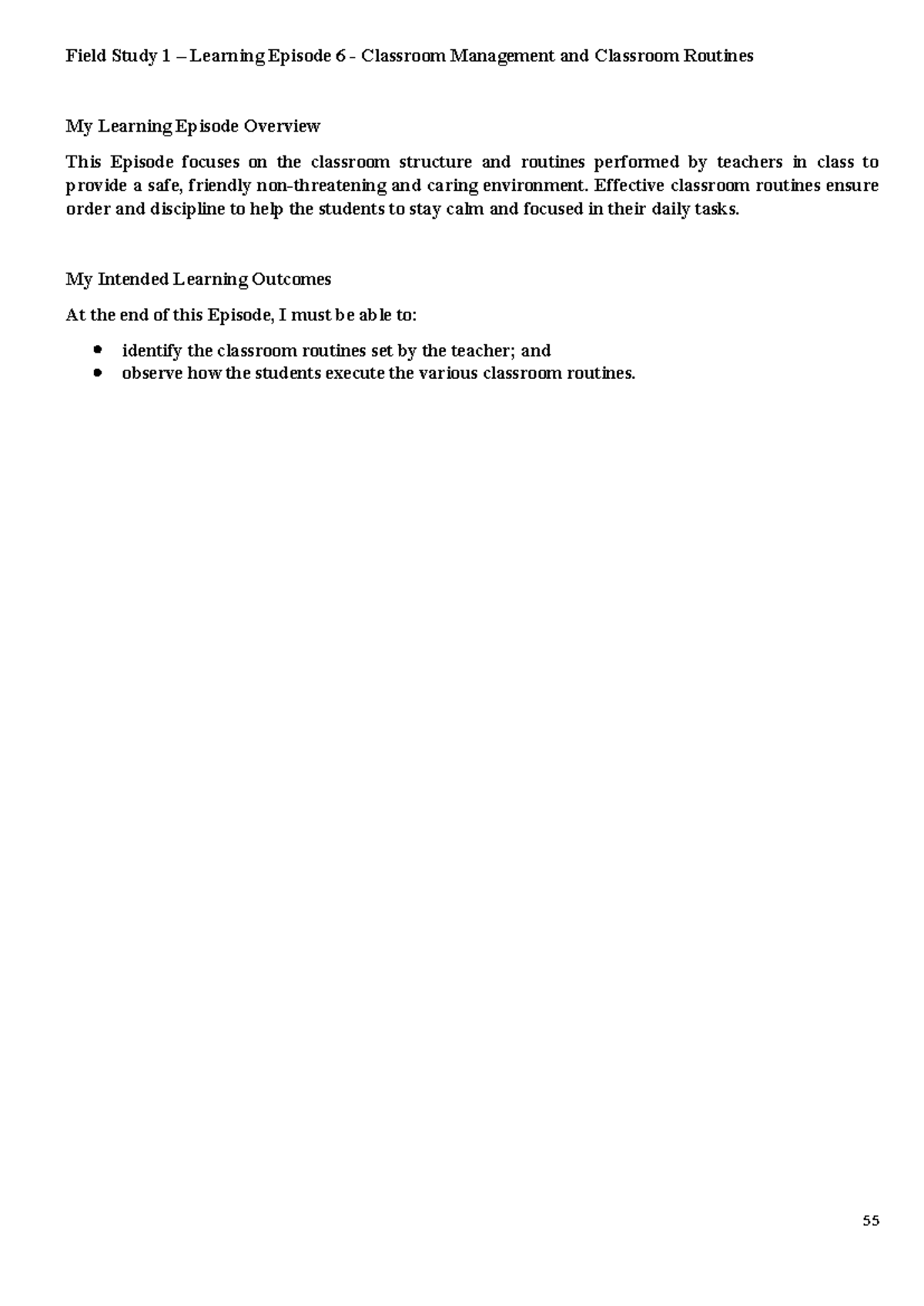 Softcopy of Field Study 1 Episode 6 10 - Field Study 1 – Learning ...
