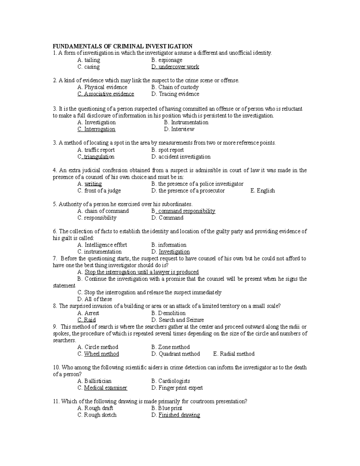 Final Exam Review - Criminal Investigation (CJS 101) Q&A - Studocu