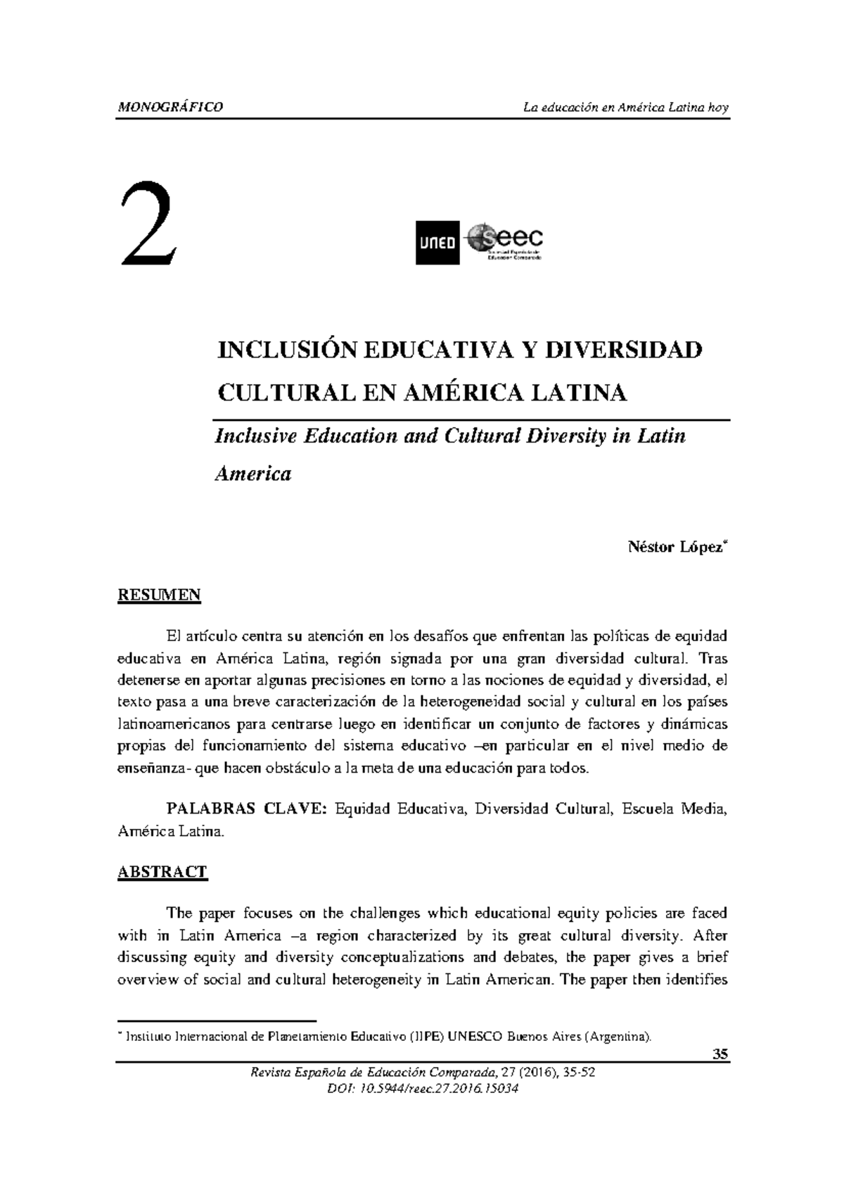 Inclusión Educativa y Diversidad Cultural en América Latina 2 - Studocu