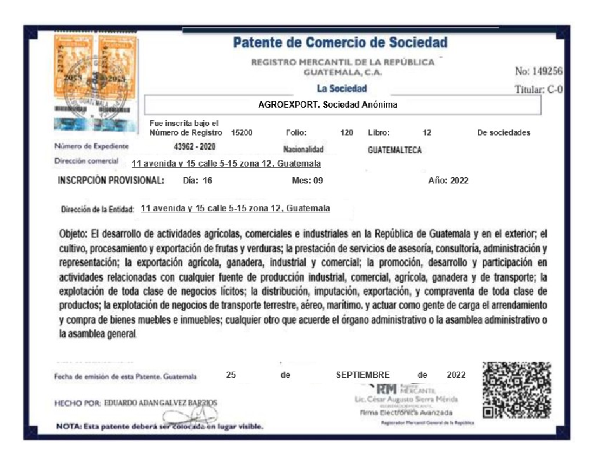 Patente de comercio - Derecho Administrativo - USAC - Studocu