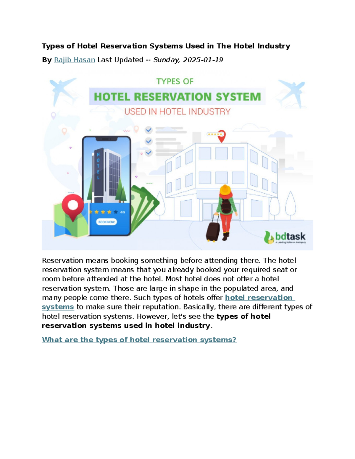 Types of Hotel Reservation Systems in the Hospitality Industry - Studocu