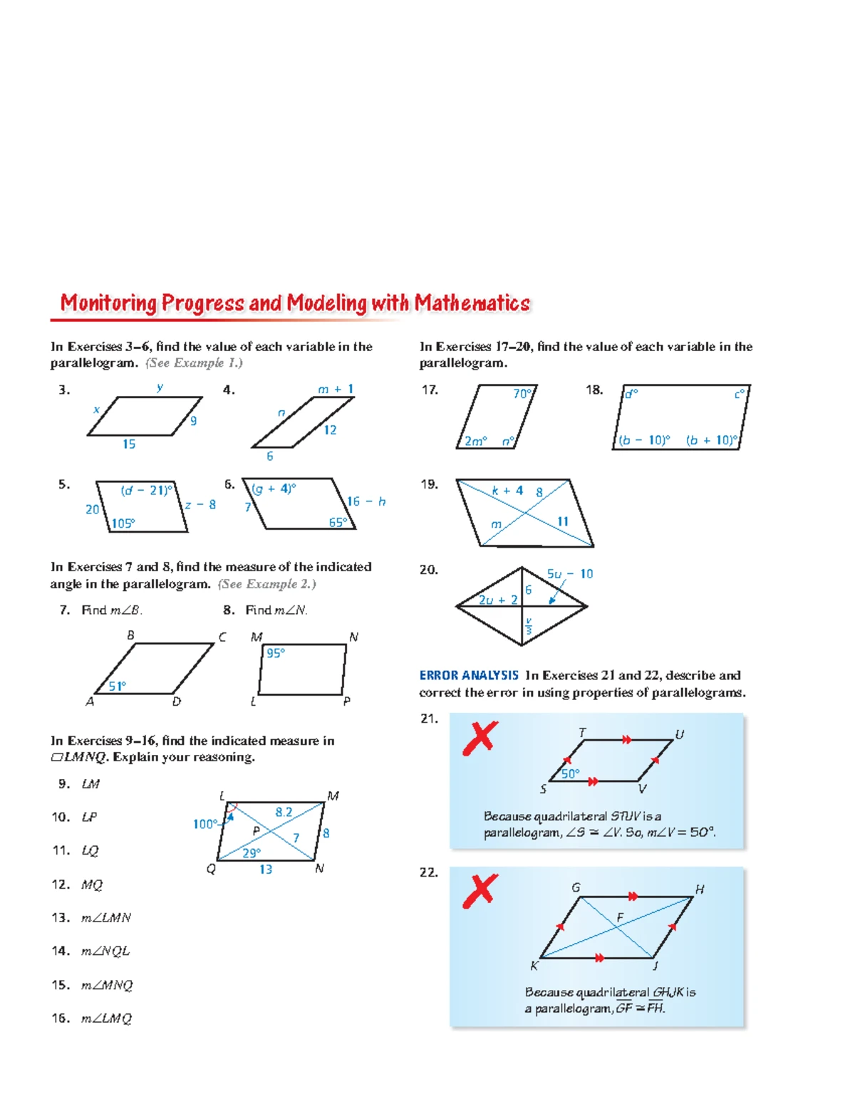 5.4 Geometry Notes: Properties of Rhombuses, Rectangles, & Squares ...
