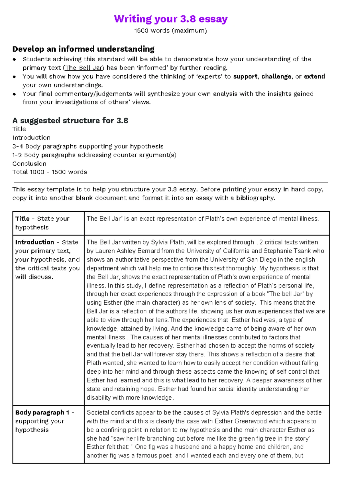 NCEA Level 3 English AS91478 Excellence Exemplar - **NCEA Level 3 ...