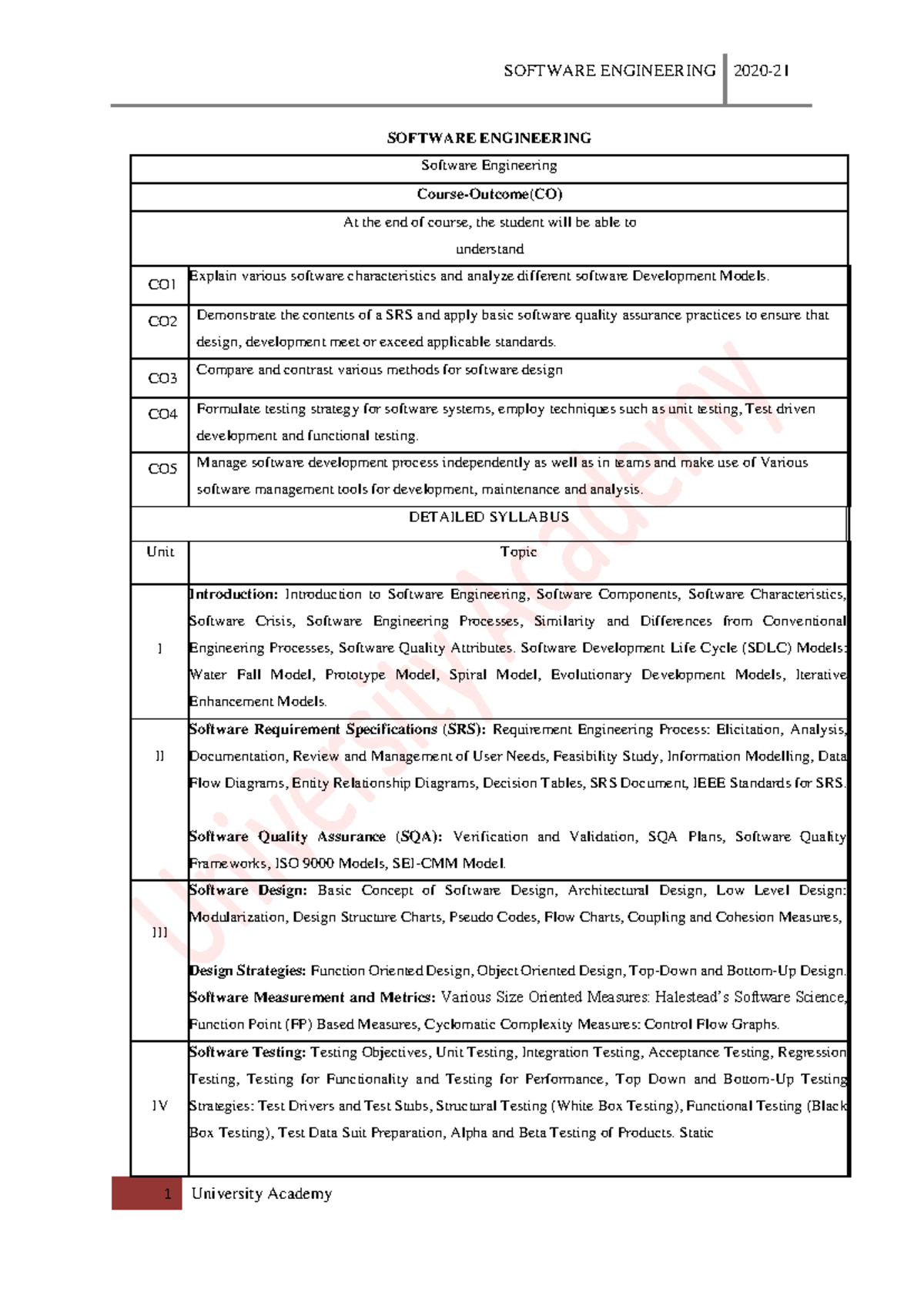 Software Engineering MCQ Review for Course SE101 - Studocu