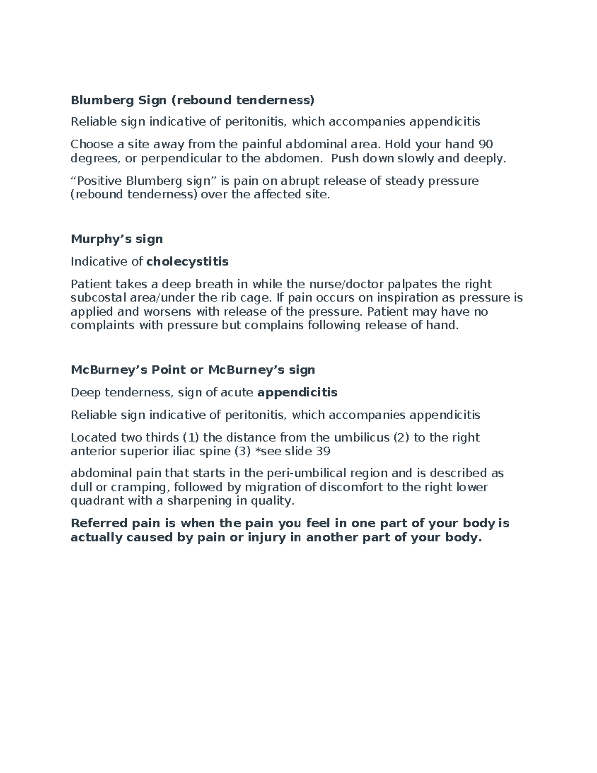 Abdominal Techniques: Blumberg, Murphy's Sign & McBurney's Point Tests ...