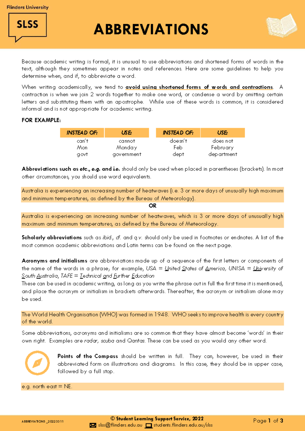 Abbreviations in Academic Writing - Guidelines and Examples - Studocu