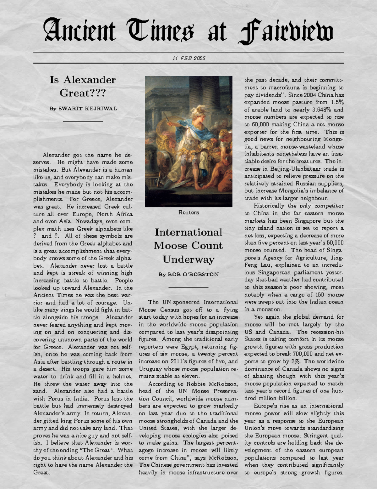 Newspaper - Good to pass. - Ancient Time‘ at Fairview 11 FEB 2025 Is ...