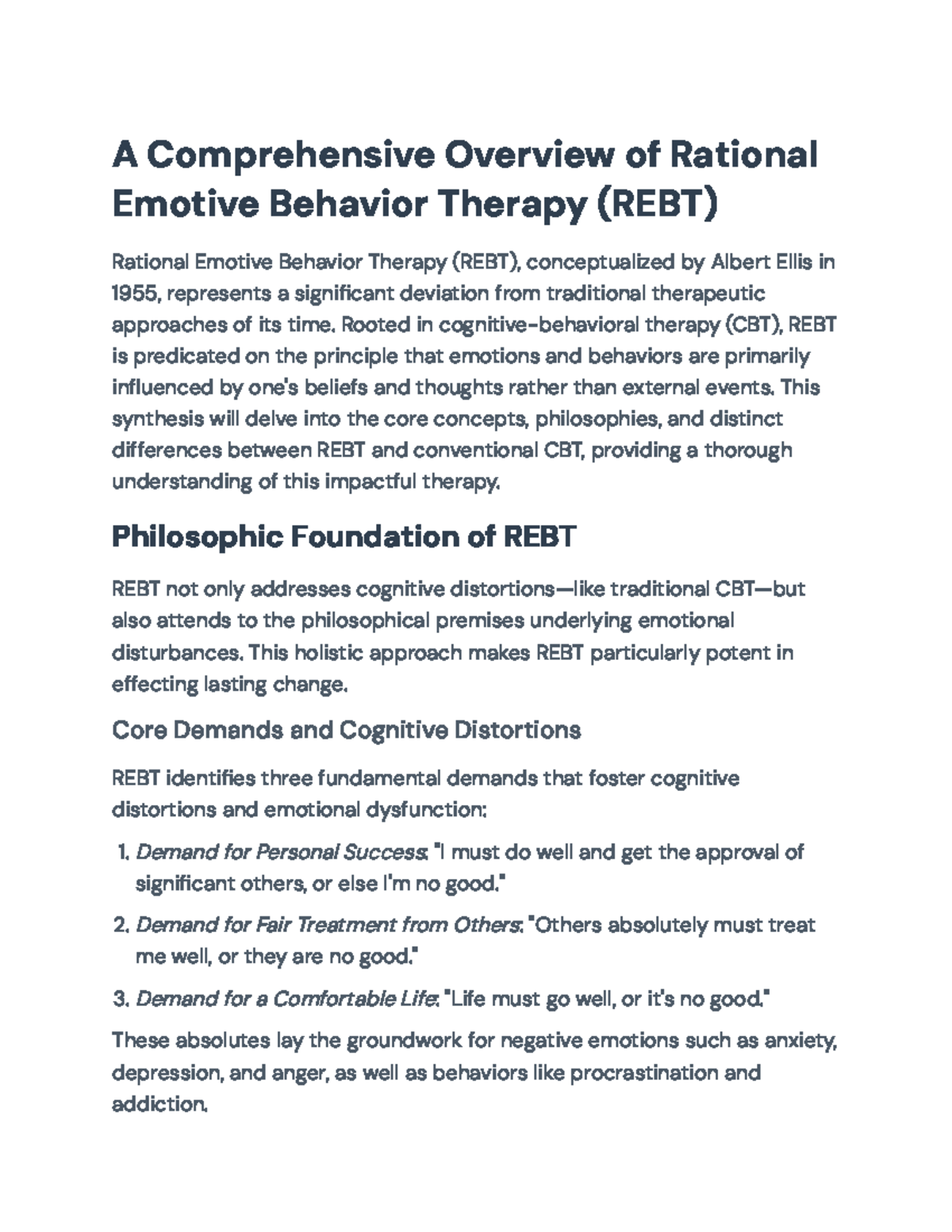 A Comprehensive Overview of Rational Emotive Behavior Therapy (REBT ...