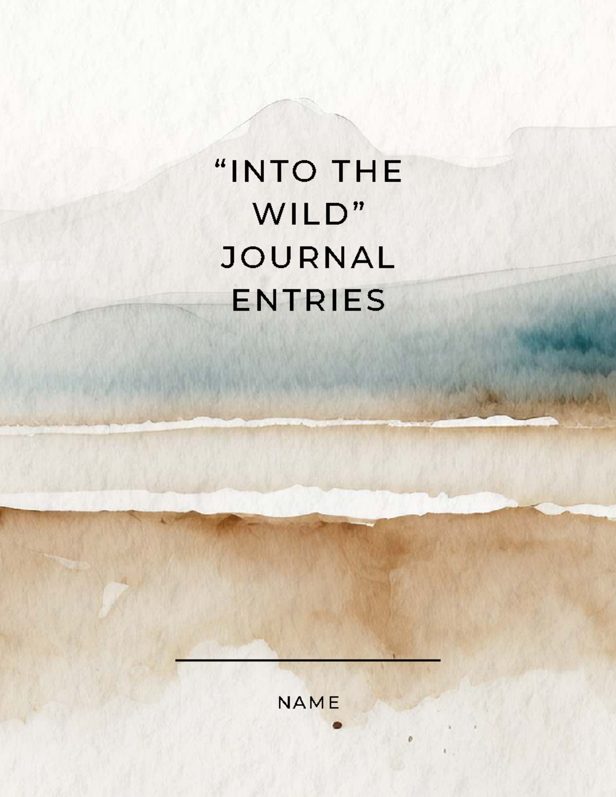 Copy of ITW Journal - hi guys - “INTO THE WILD” JOURNAL ENTRIES NAME Journal Entry Delete this ...