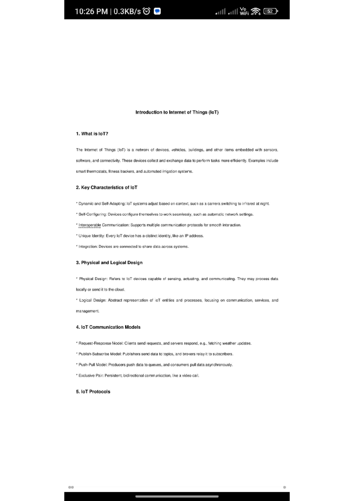 IoT M1 O - Module 1 Summary on Internet of Things Concepts - Studocu