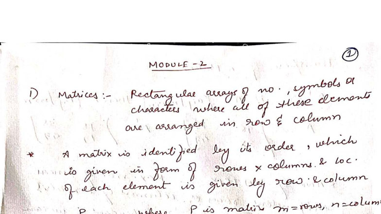 Module 1: Matrices and Linear Transformations - DSM(Starting) - Studocu