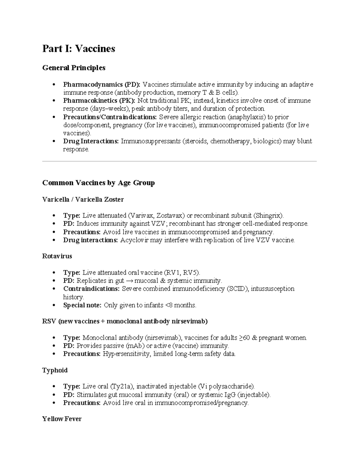 Immunology Core Concepts: Vaccines & Drug Interactions (IM 101) - Studocu
