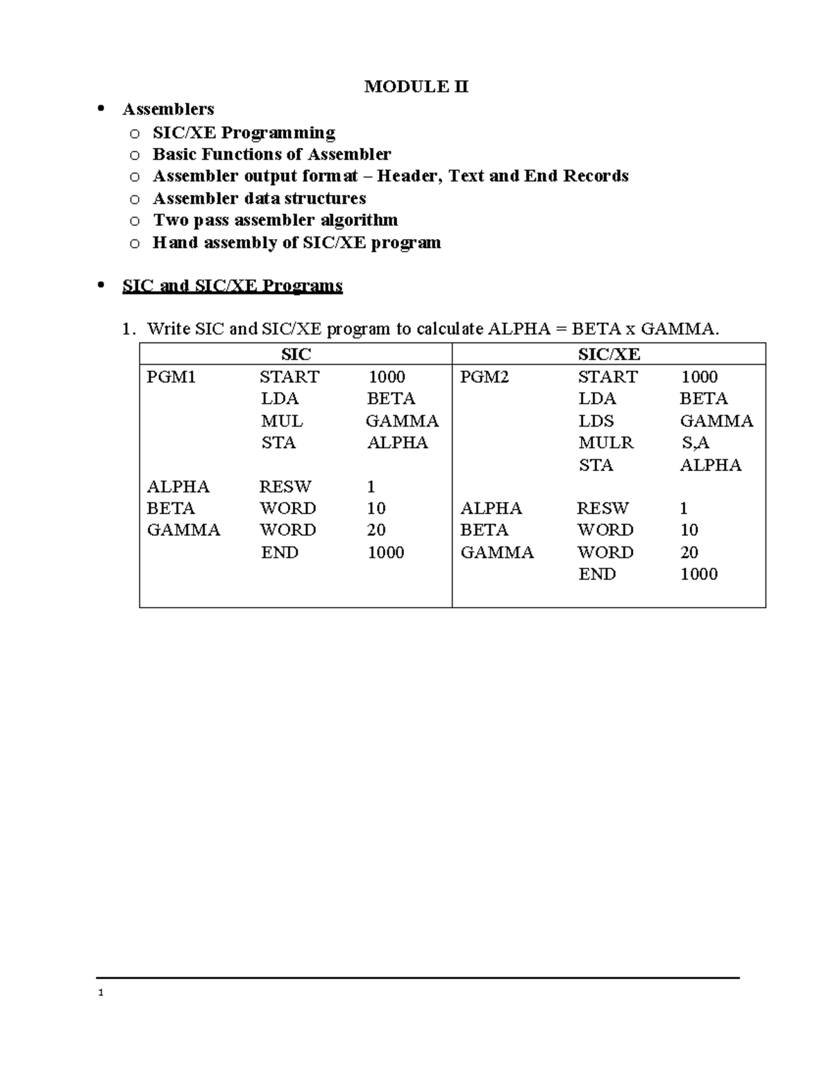 SS Module 2 - Summary of Assemblers and Two Pass Algorithm - Studocu