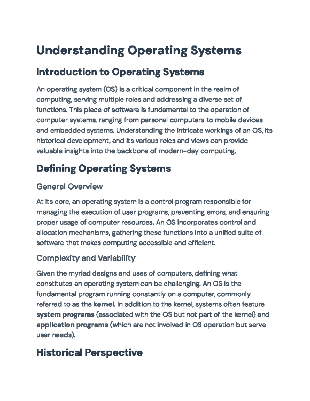 Understanding Operating Systems: Functions, Evolution & User Views ...