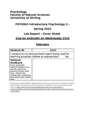 Template for Lab Report - Psychology Lab Report Template Title Abstract ...