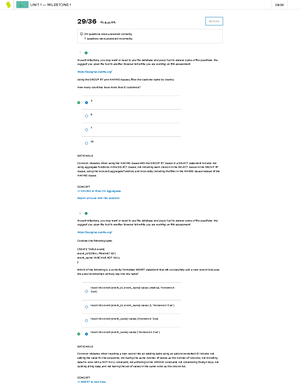 Sophia Relational Databases Milestone 3 - 1 CONCEPT → Superusers 2 17 / 21 that's 81% RETAKE 17 ...