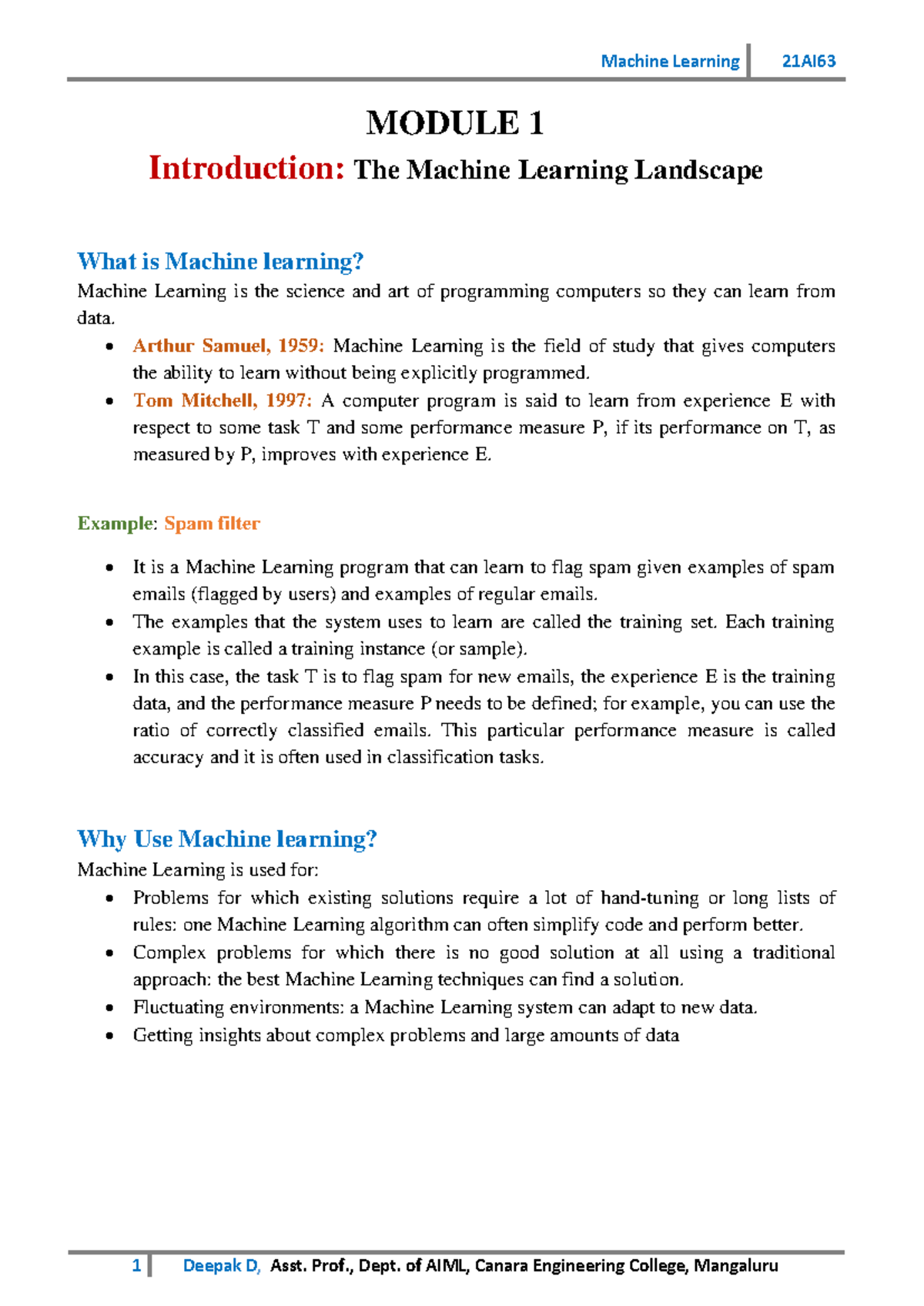 ML m1-m5 Notes - nothing - MODULE 1 Introduction: The Machine Learning ...