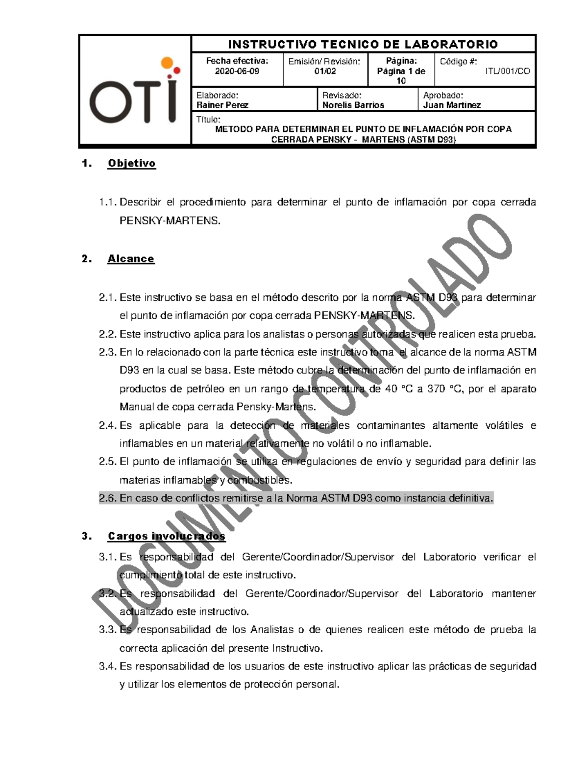ITL-001-CO: Método para Determinar el Punto de Inflamación (ASTM D93 ...