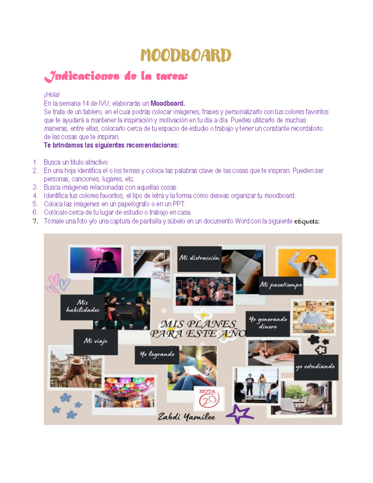 IVU Actividad 14: Creación de un Moodboard Inspirador - Studocu