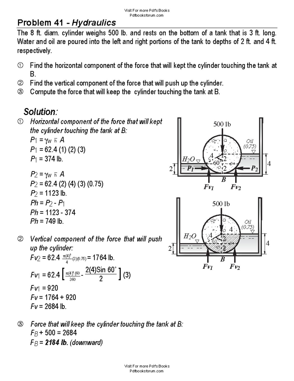 Hydraulics Problem Solutions - ME 201 Final Exam - Studocu