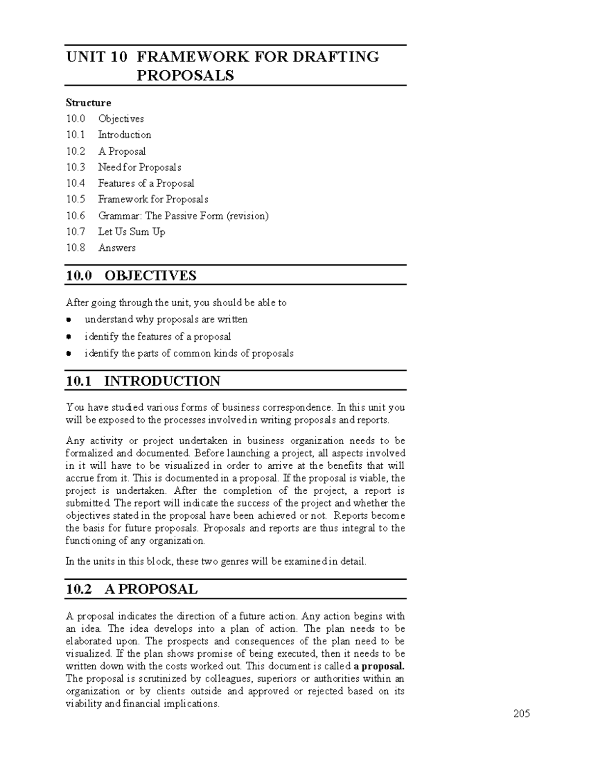 Unit 10: Framework for Drafting Proposals and Reports - Studocu