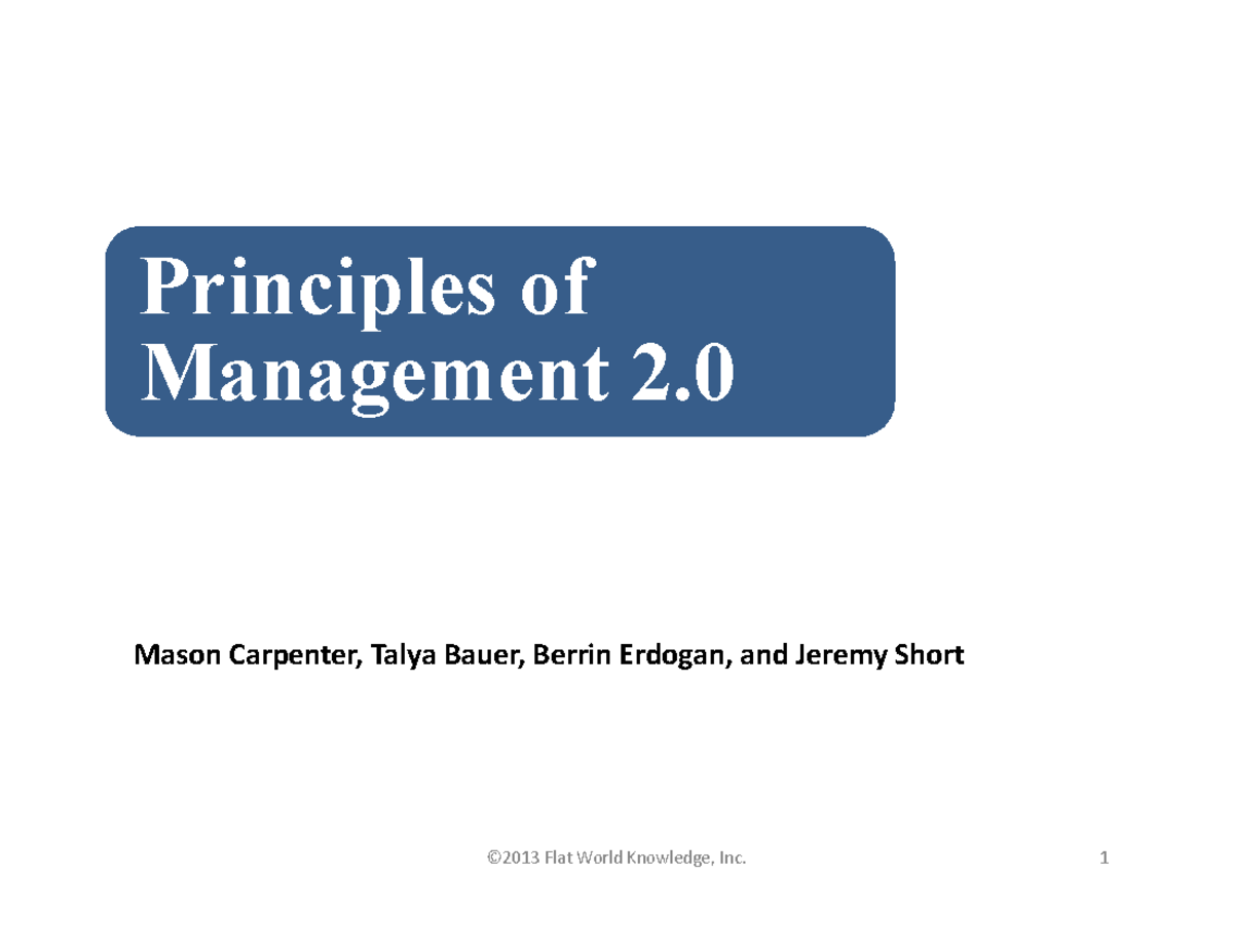 Carpenter 2.0 - Chapter 1: Introduction to Principles of Management ...