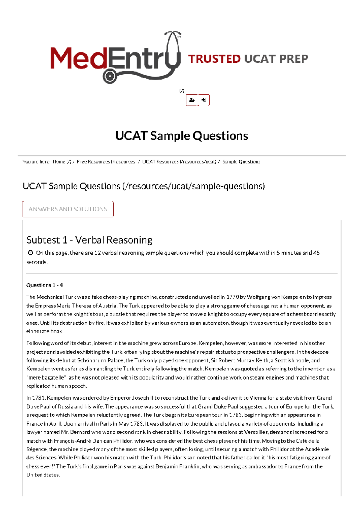 UCAT Sample Questions: Verbal Reasoning & Decision Making Practice ...