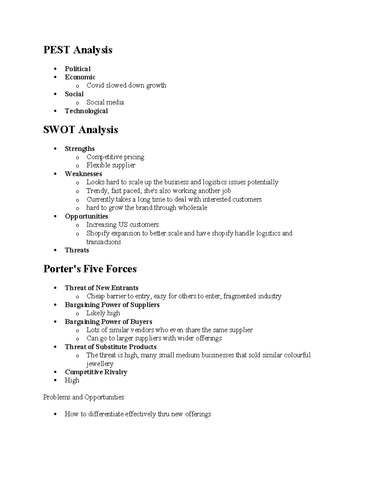 Case Study: PEST & SWOT Analysis for Siesta Splash (Case 4) - Studocu
